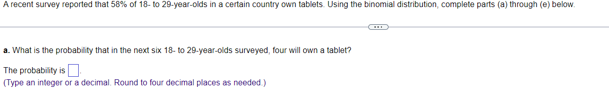 Solved b. What is the probability that in the next six 18-to | Chegg.com