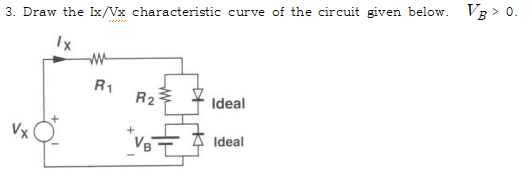 Solved 3. Draw the Ix/Vx characteristic curve of the circuit | Chegg.com