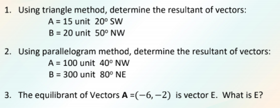 Solved 1. Using triangle method, determine the resultant of | Chegg.com