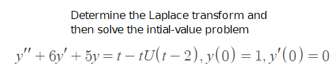 Solved Determine the Laplace transform and then solve the | Chegg.com
