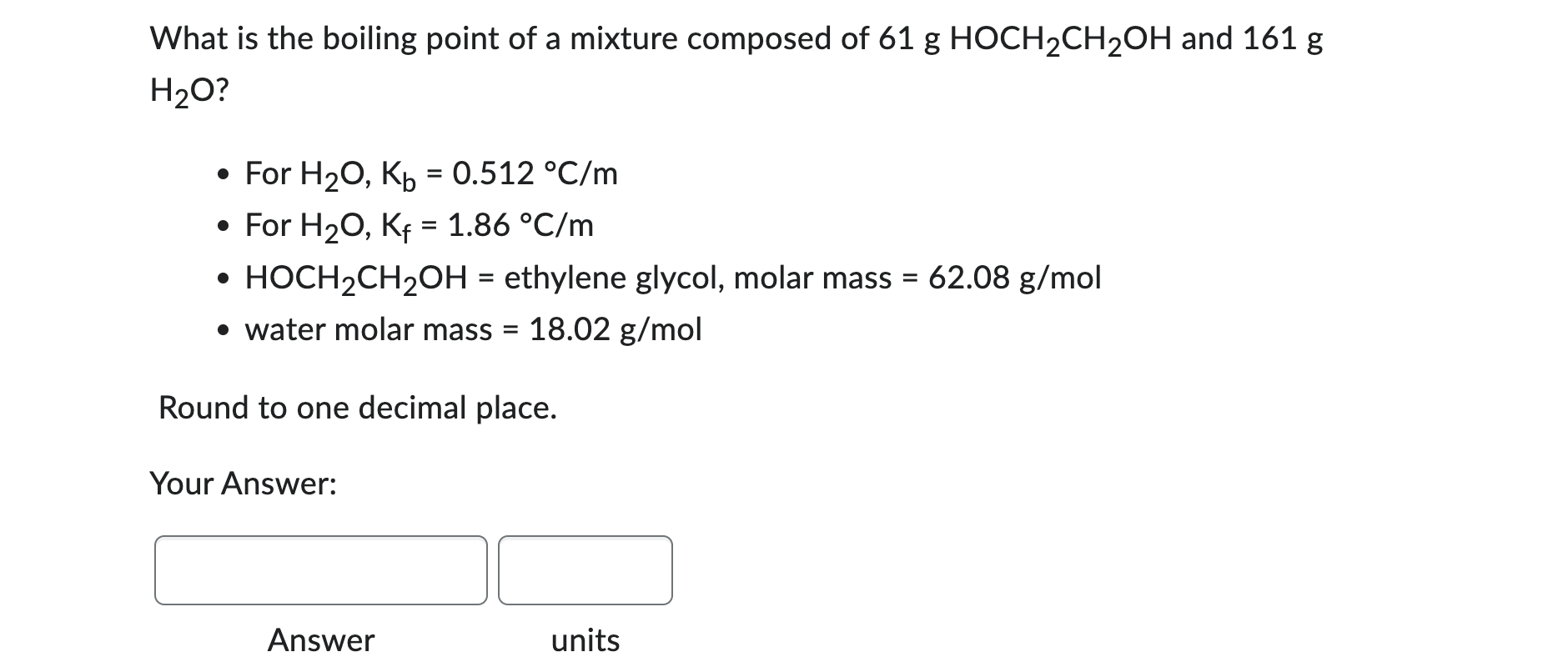 Solved What is the boiling point of a mixture composed of 61 | Chegg.com