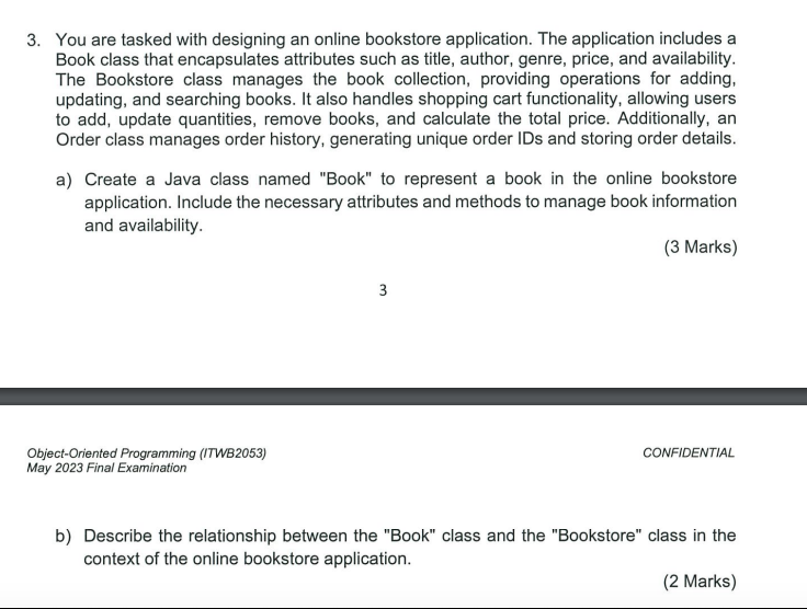 Solved 3. You are tasked with designing an online bookstore | Chegg.com