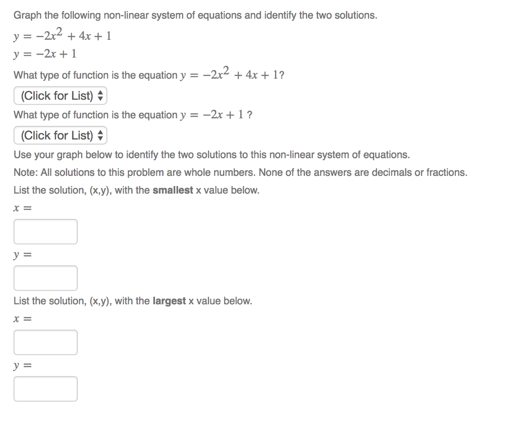 Solved Graph the following non-linear system of equations | Chegg.com