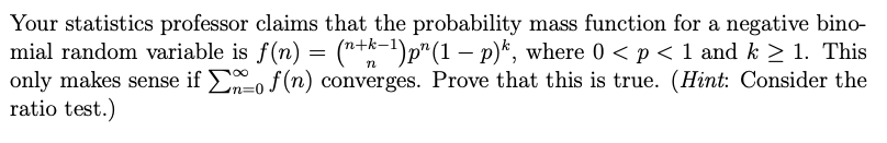 Solved Your statistics professor claims that the probability | Chegg.com