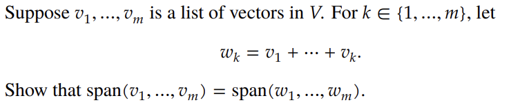 Solved Suppose v1,dots,vm ﻿is a list of vectors in V. ﻿For | Chegg.com
