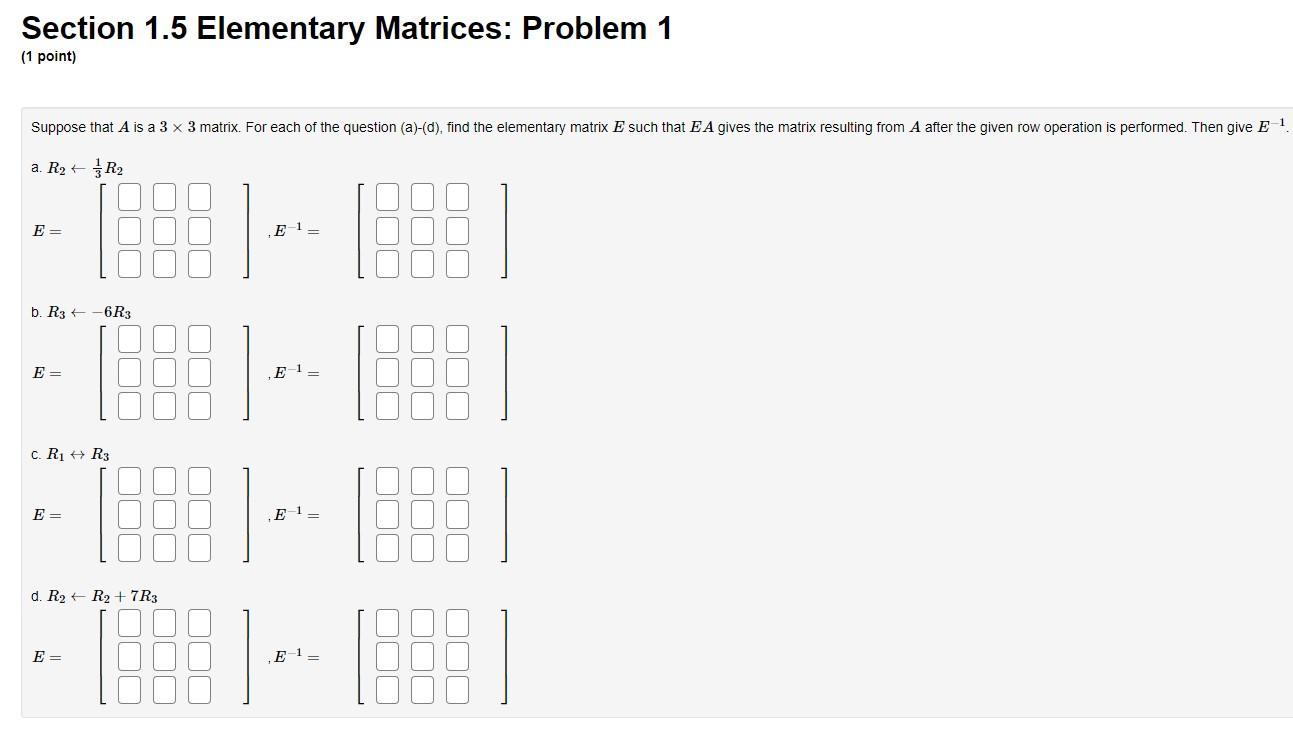 Solved Suppose that A is a 3×3 matrix. For each of the | Chegg.com
