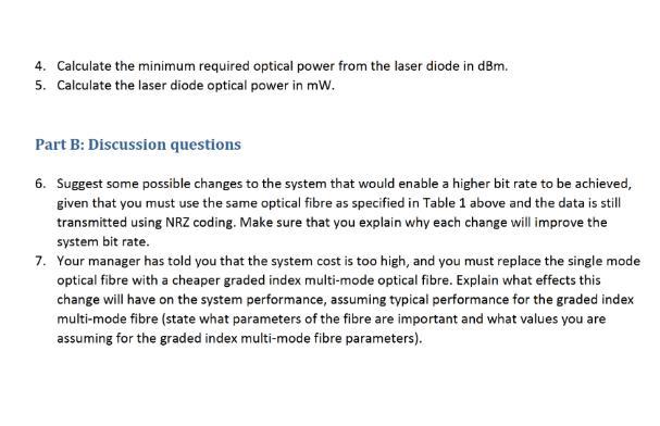 Solved Assignment 2: Optical Communications This assignment | Chegg.com