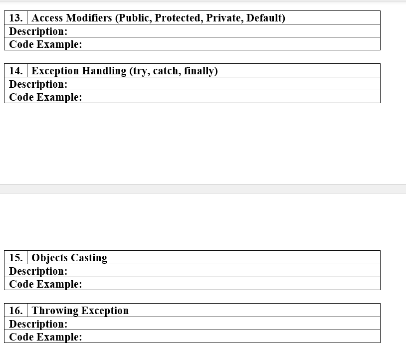 Solved 13. Access Modifiers (Public, Protected, Private, | Chegg.com