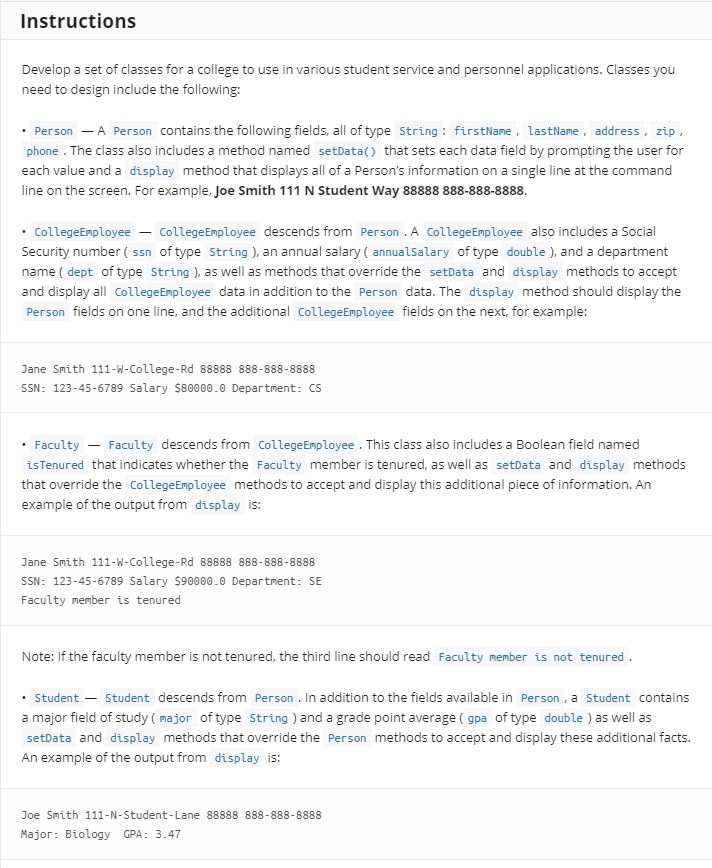 All code is in Java Using Cengage Checking I have | Chegg.com