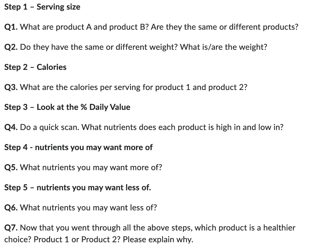 Solved One of the topics we talked about today is food label | Chegg.com