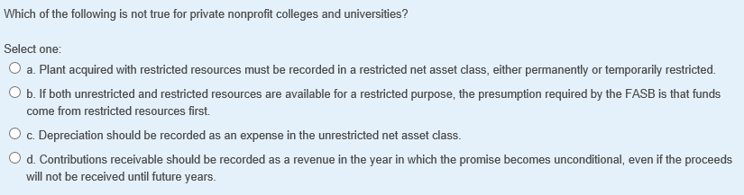 Solved Funds established at a private nonprofit college by | Chegg.com