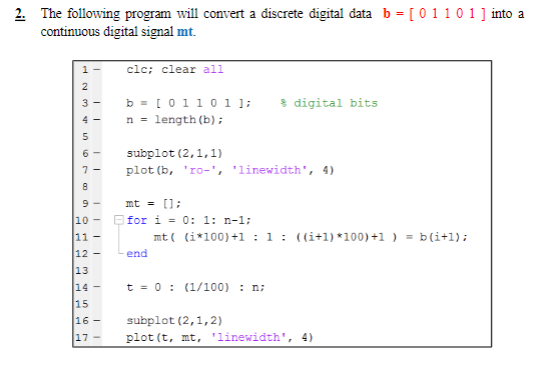 Solved 2. The following program will convert a discrete | Chegg.com