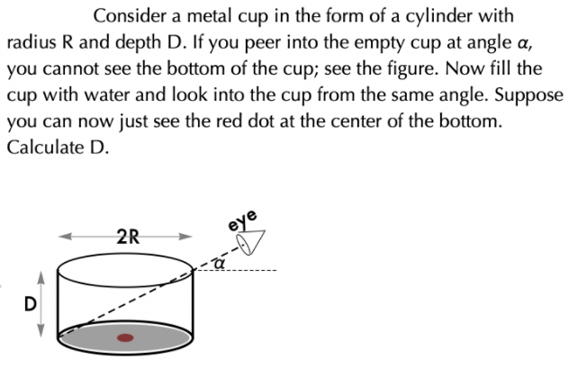Solved Consider a metal cup in the form of a cylinder with | Chegg.com