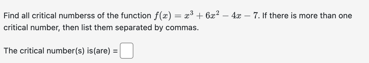 Solved Find all critical numberss of the function | Chegg.com
