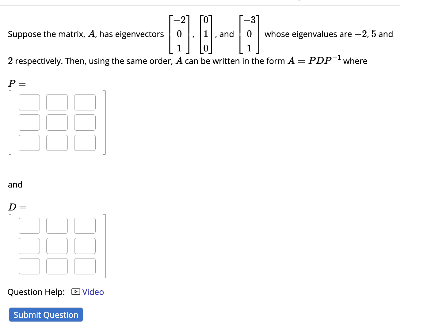 Solved Suppose the matrix, A, ﻿has eigenvectors | Chegg.com