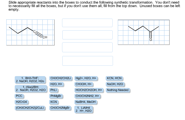 Solved Slide appropriate reactants into the boxes to conduct | Chegg.com