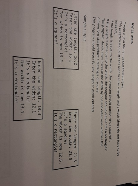Solved HW #2: Math Create a java file named | Chegg.com