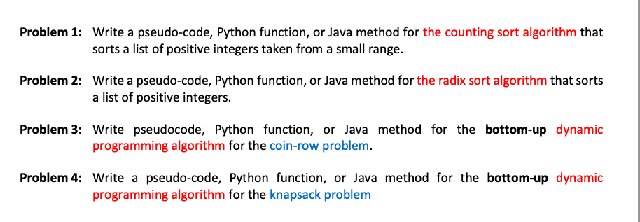Solved Problem 1 Write A Pseudo Code Python Function Or 4517