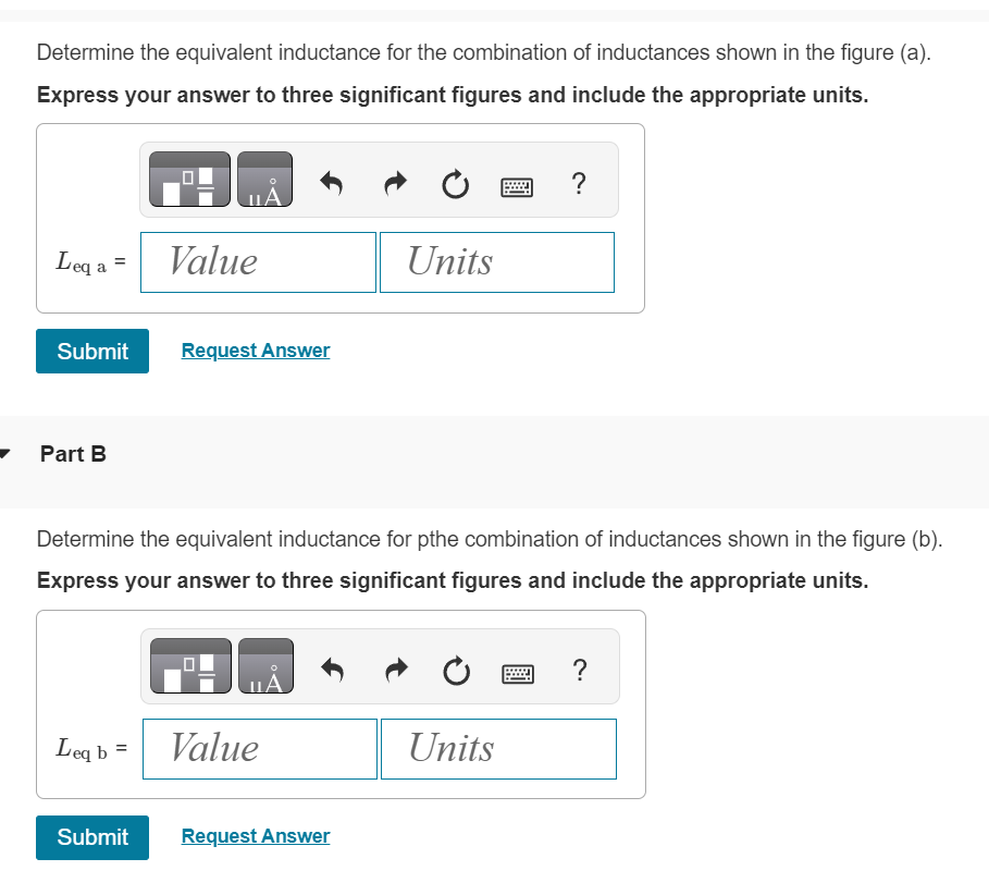 Solved Consider the combinations of inductances shown in the | Chegg.com