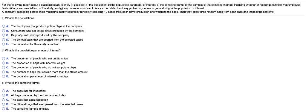 Solved For the following report about a statistical study, | Chegg.com