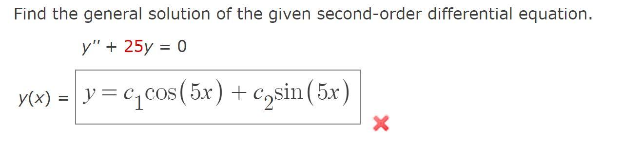 Solved Find the general solution of the given second-order | Chegg.com