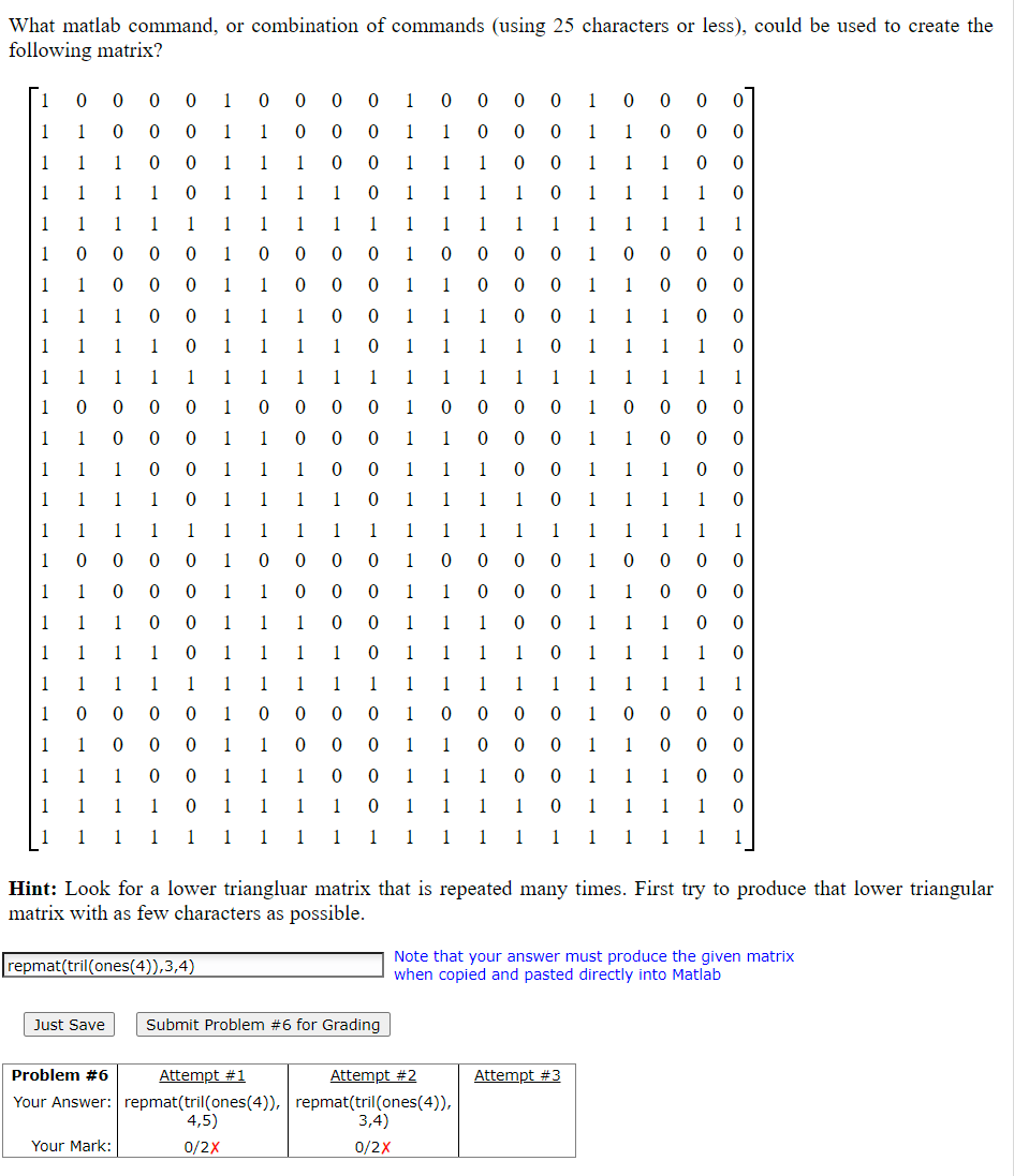 Solved What Matlab Command Or Combination Of Commands