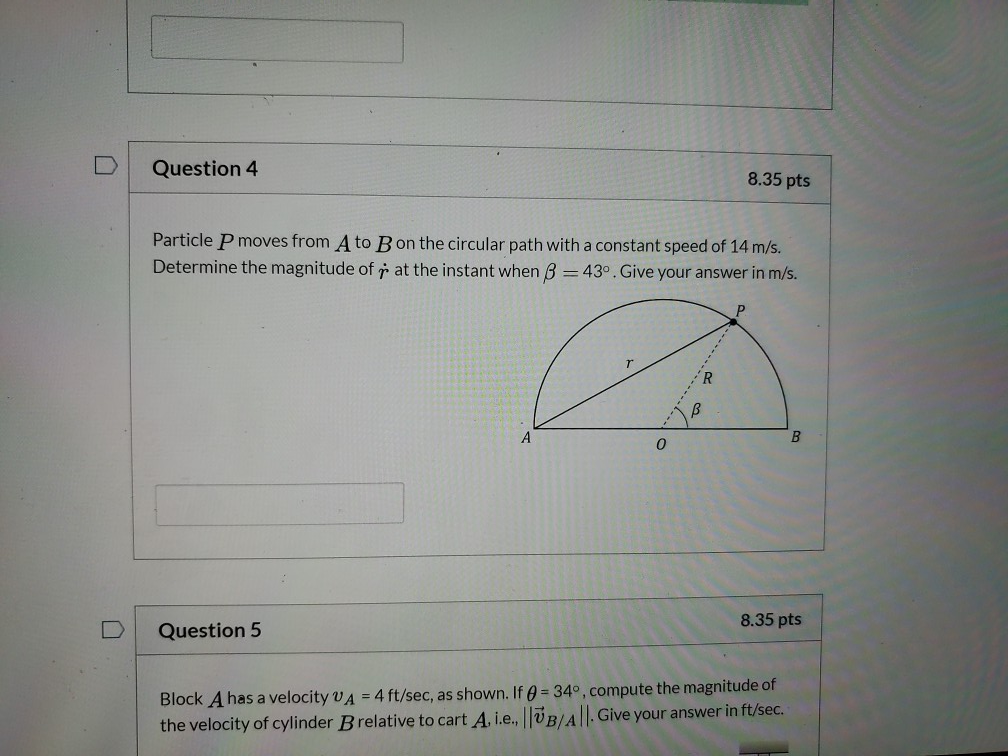 Solved Question 4 8.35 pts Particle P moves from A to B on | Chegg.com