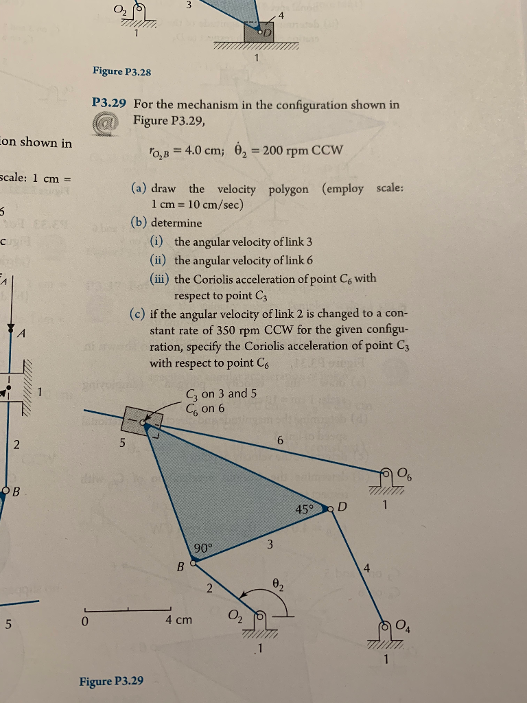 4 Figure P3.28 P3.29 For the mechanism in the | Chegg.com