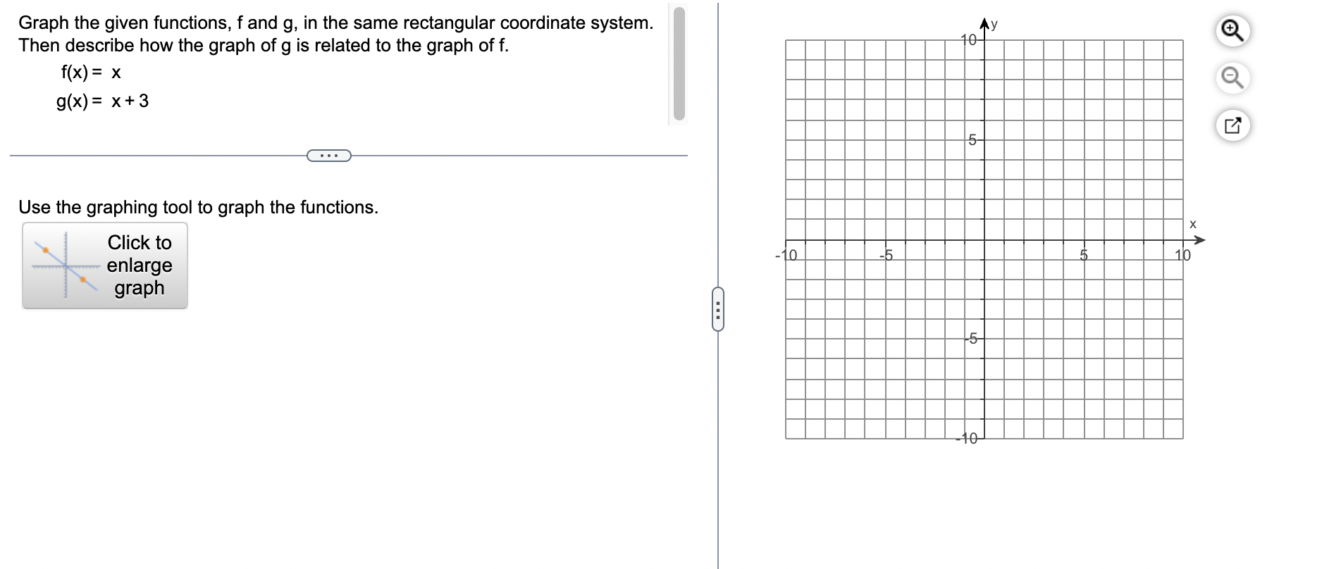 Solved Graph the given functions, f and g, in the same | Chegg.com