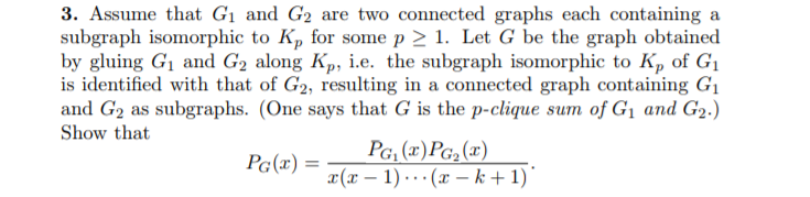 Solved Assume that G1 and G2 are two connected graphs each | Chegg.com