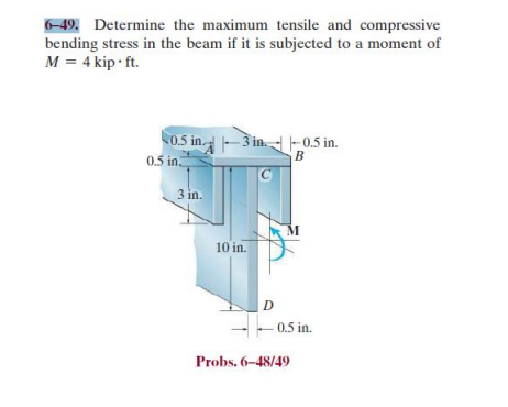 Solved 6-49. Determine the maximum tensile and compressive | Chegg.com