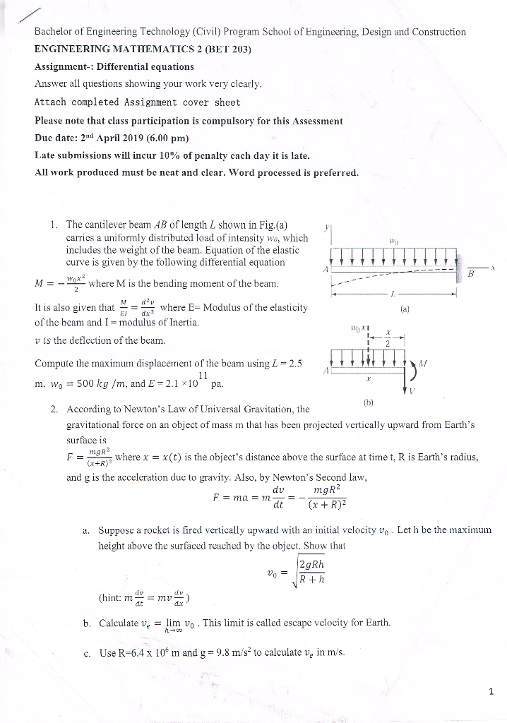 Solved Bachelor of Engineering Technology (Civil) Program | Chegg.com