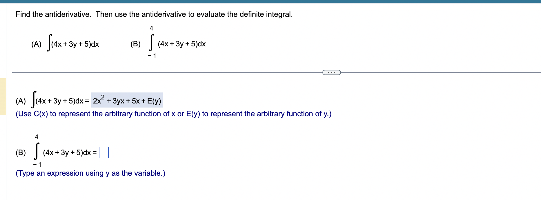 Solved Find the antiderivative. Then use the antiderivative | Chegg.com