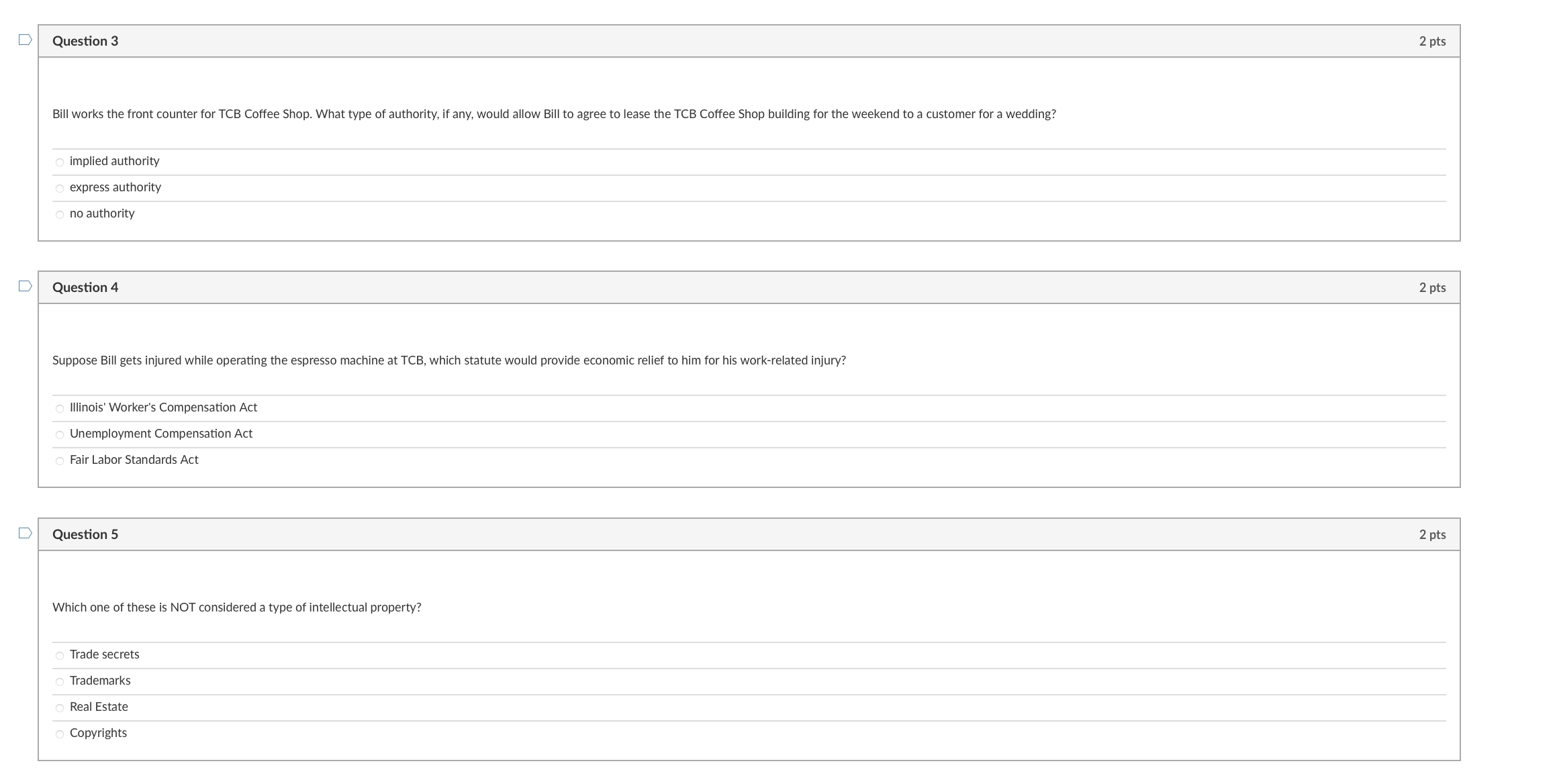 Solved Question 3Bill works the front counter for TCB Coffee | Chegg.com