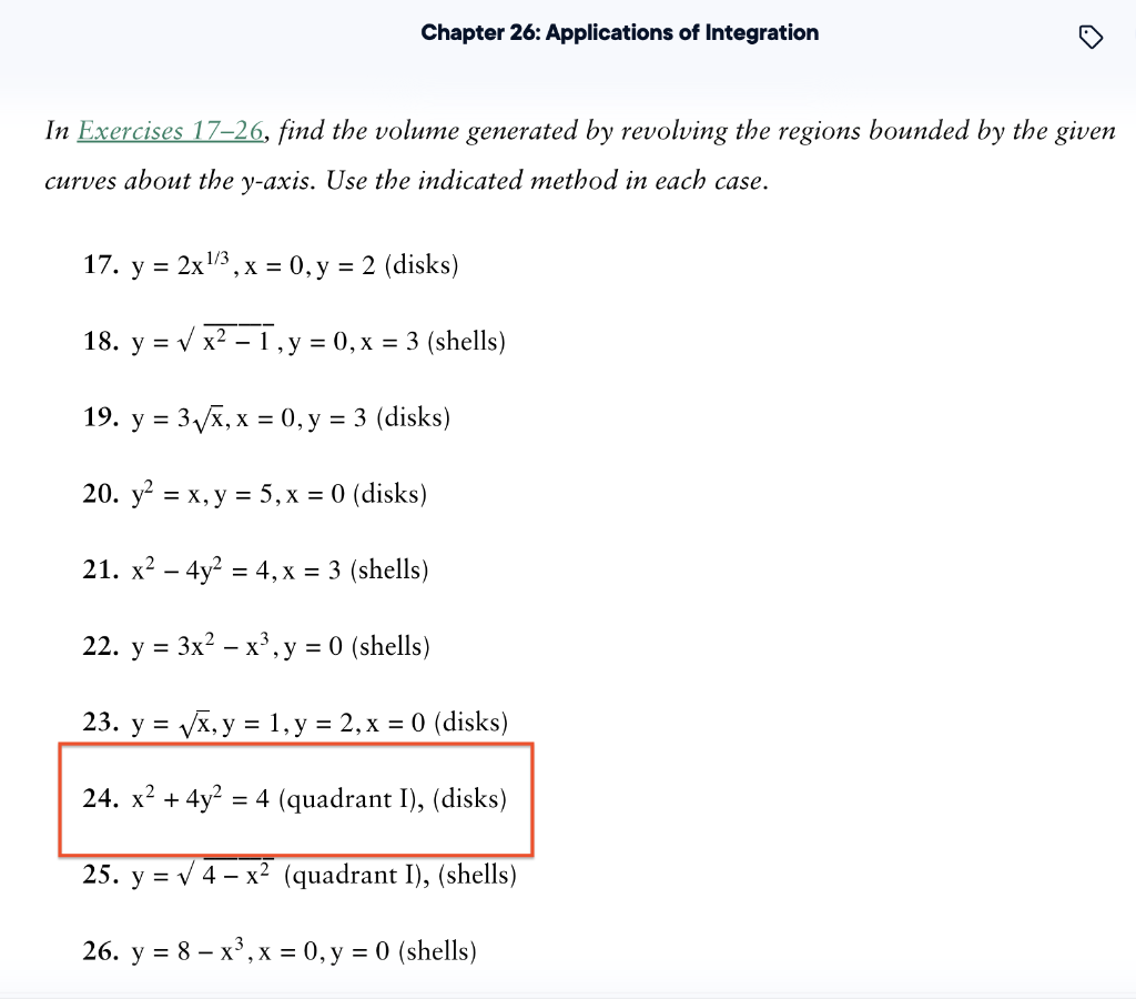 Solved Chapter 26: Applications of Integration 0 In | Chegg.com
