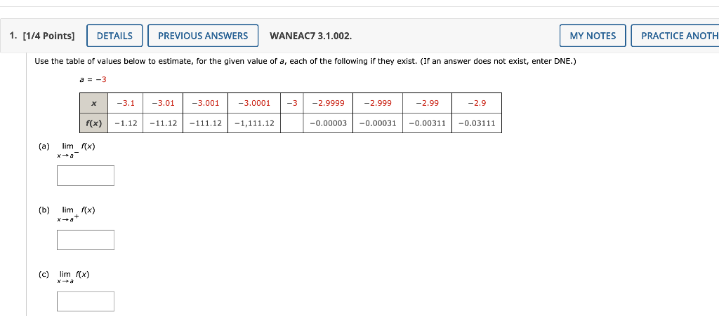Solved 1. [1/4 Points] DETAILS PREVIOUS ANSWERS WANEAC7 | Chegg.com