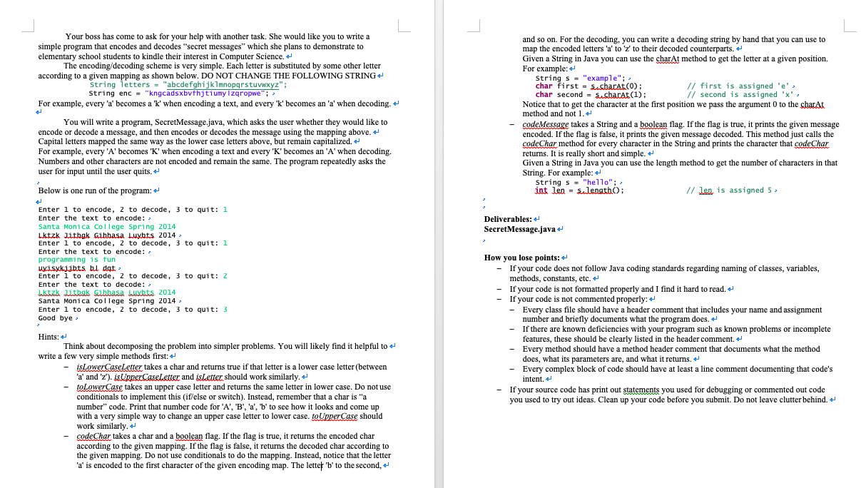 Solved Using Java to solve the problem. Your boss has come | Chegg.com
