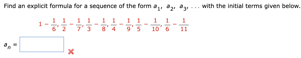 Solved Find an explicit formula for a sequence of the form | Chegg.com