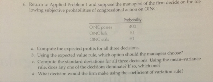 Return to Applied Problem 1 and suppose the managers | Chegg.com