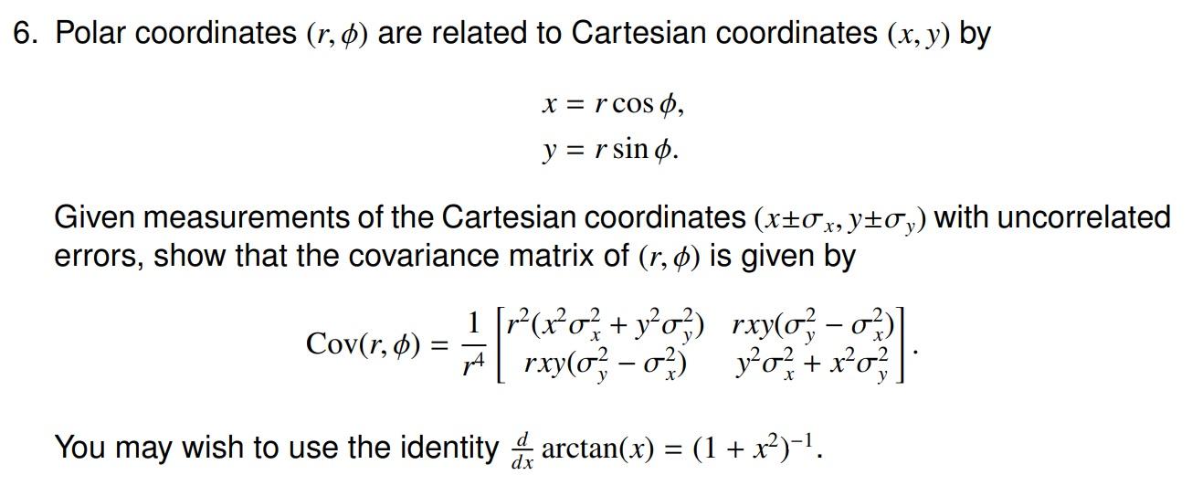 Solved Polar coordinates (r,ϕ) are related to Cartesian | Chegg.com