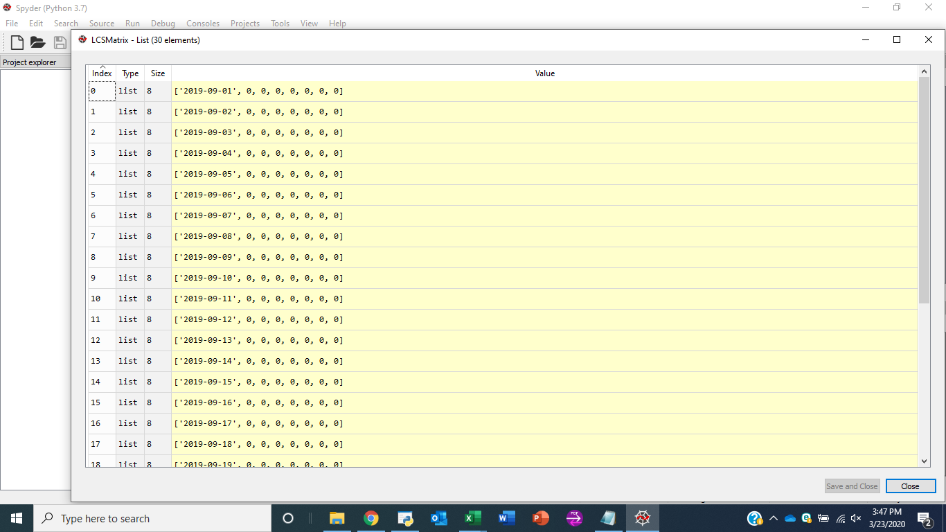 How do I make the column of dates(date objects) the | Chegg.com