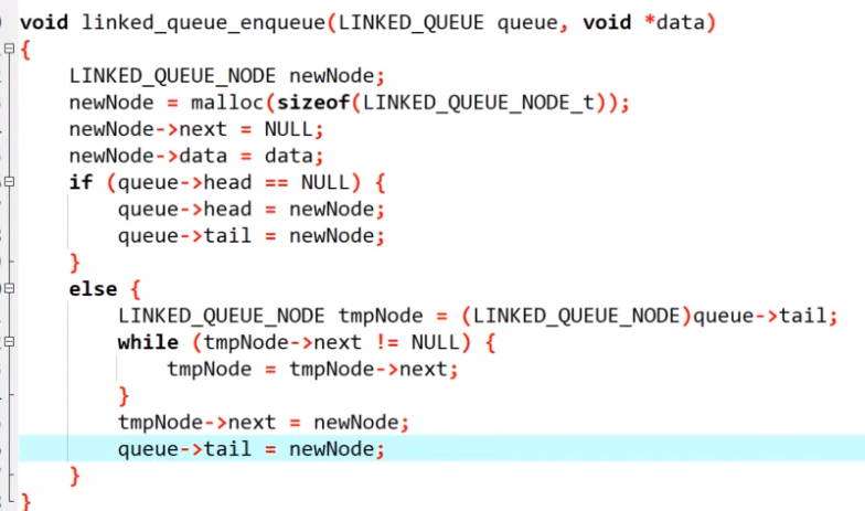 Solved void linked_queue_enqueue (LINKED_QUEUE queue, void | Chegg.com