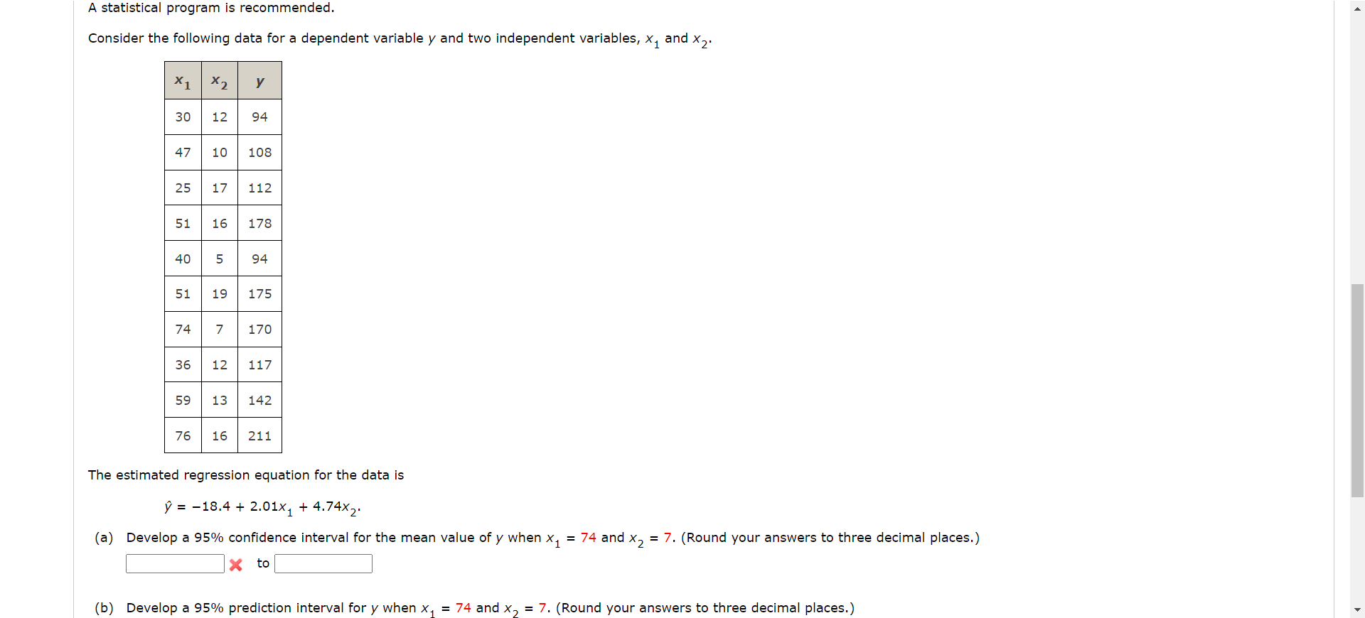 Solved A Statistical Program Is Recommended Consider The 0563