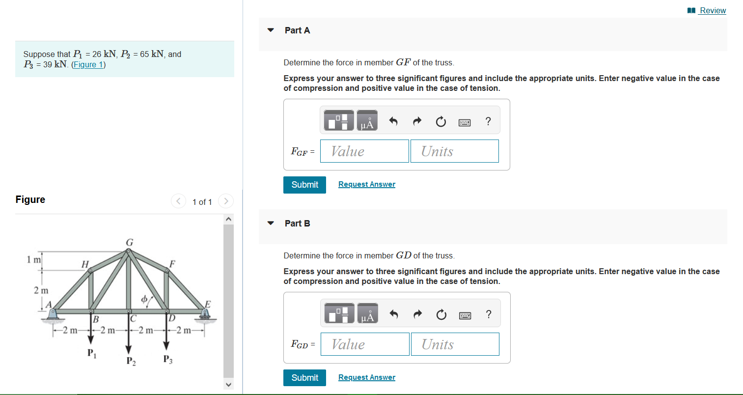 Solved Suppose that P1=26kN,P2=65kN, and P3=39kN. (Figure 1) | Chegg.com