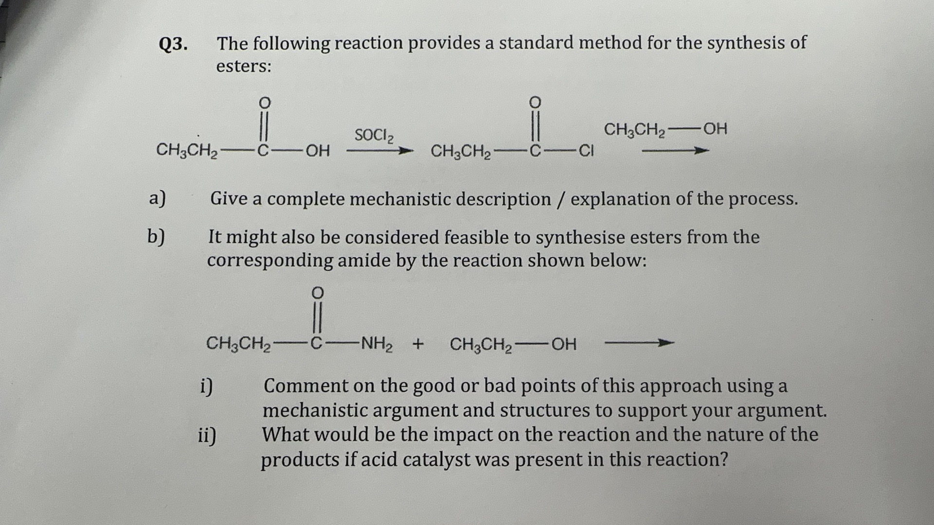 Solved Q3. The following reaction provides a standard method | Chegg.com