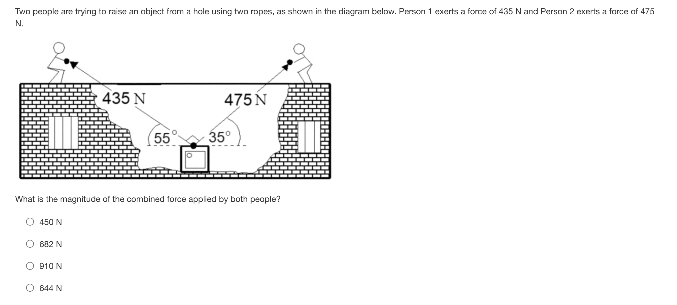Solved Two people are trying to raise an object from a hole | Chegg.com