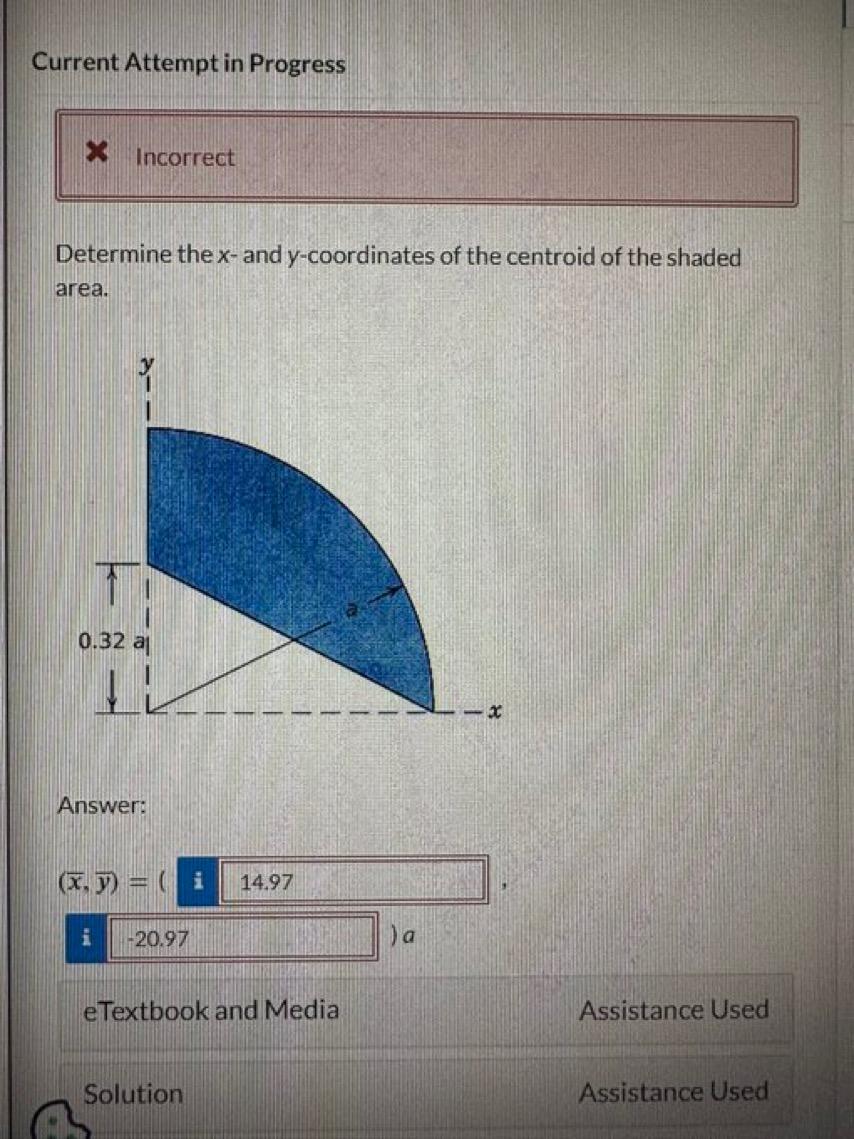 Solved Current Attempt in Progress Determine the x-and | Chegg.com