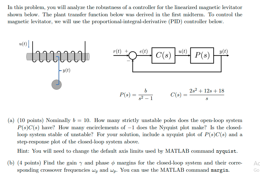 In this problem, you will analyze the robustness of a | Chegg.com