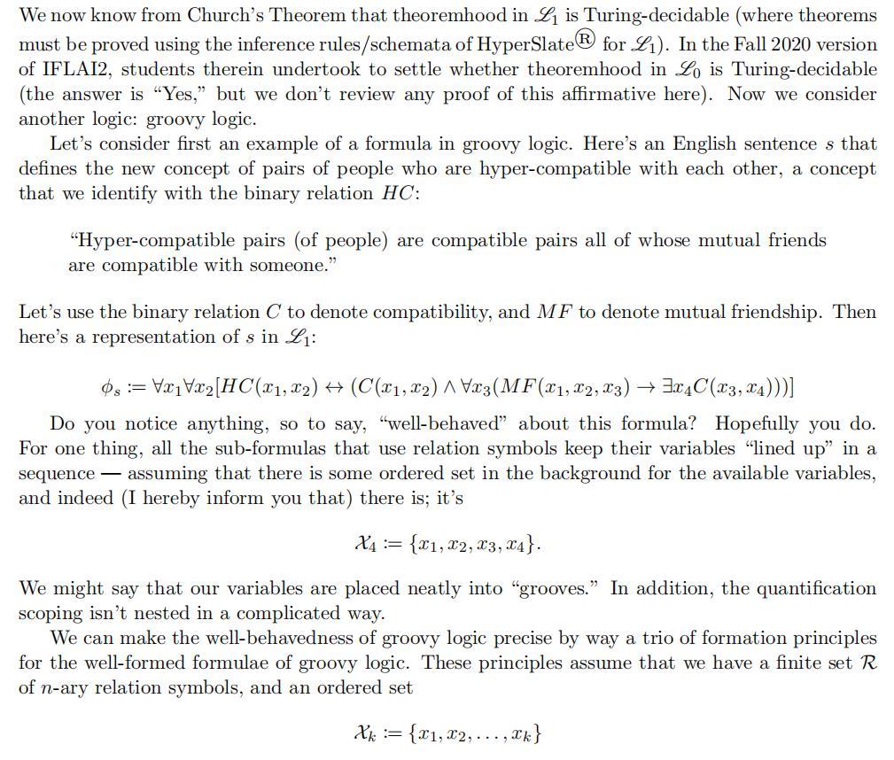 Solved We now know from Church's Theorem that theoremhood in | Chegg.com
