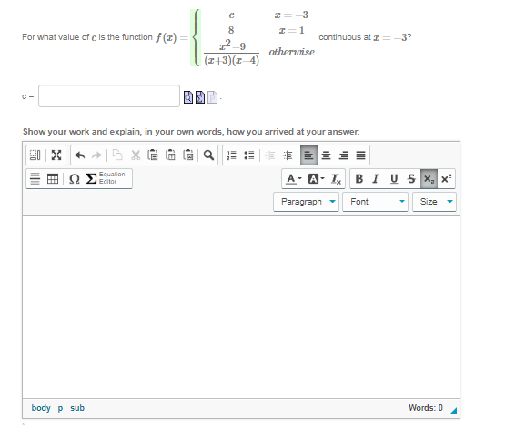 Solved For what value of c is the function | Chegg.com